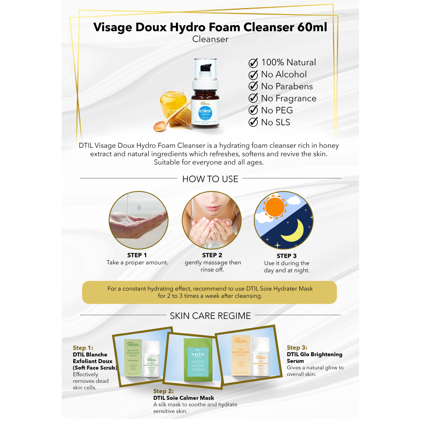 DTIL Visage Doux Hydro Foam Cleanser, 60ml