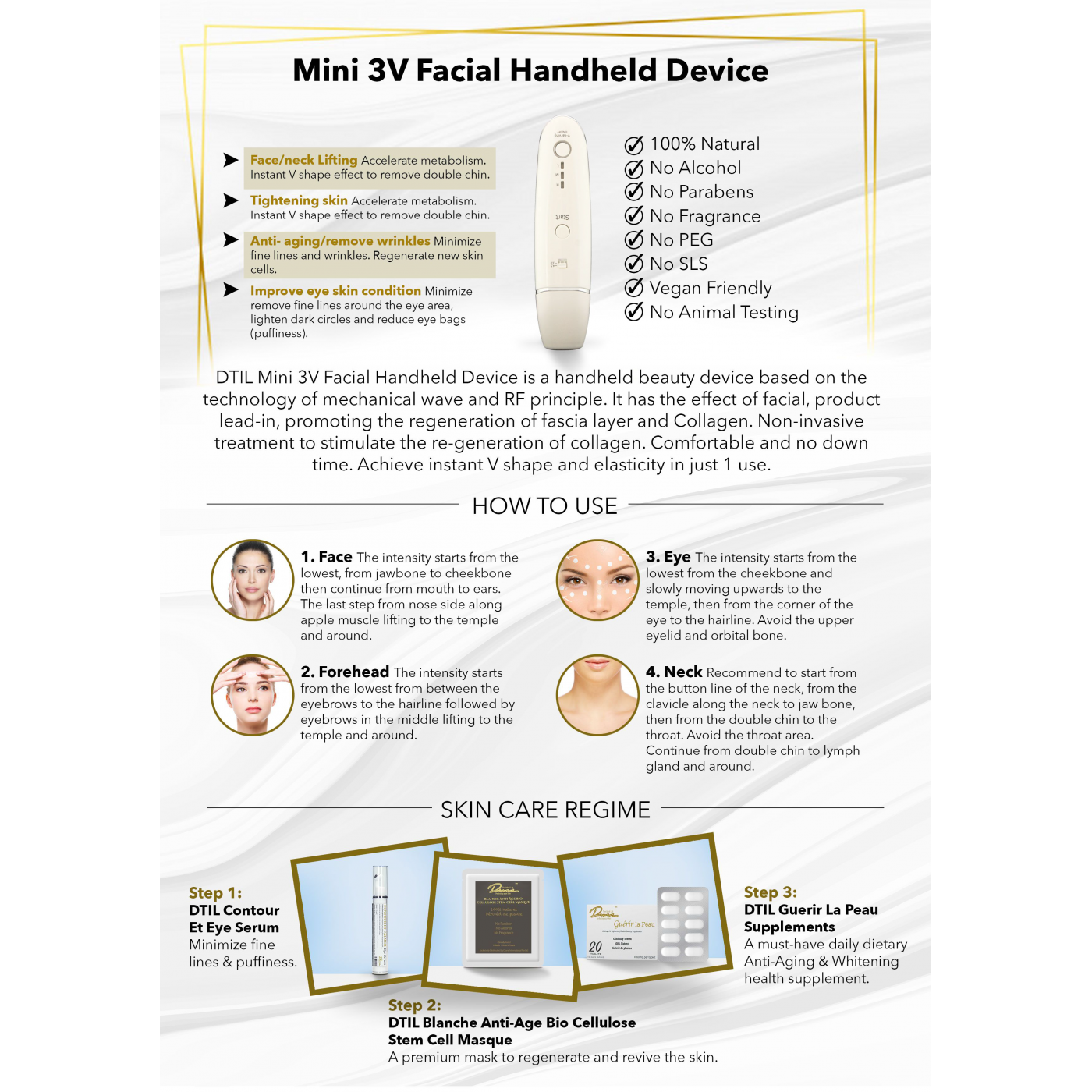 Mini 3V Facial Handheld Device Combo value pack
